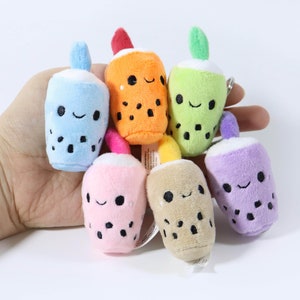 Boba Keychain, TINY Boba Bubble Tea Drink Plush, Taro, Honeydew, Milk ...