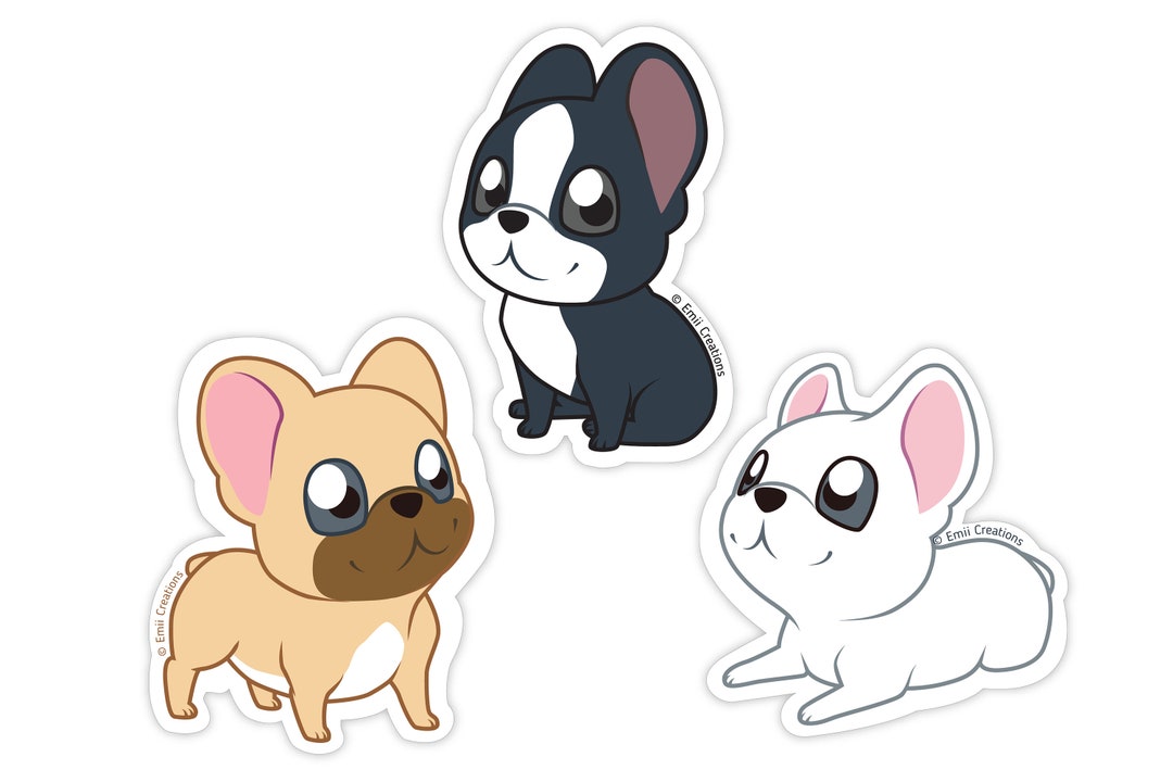 French Bulldog 3in Vinyl Stickers, Frenchie Dog Cute Art Design ...