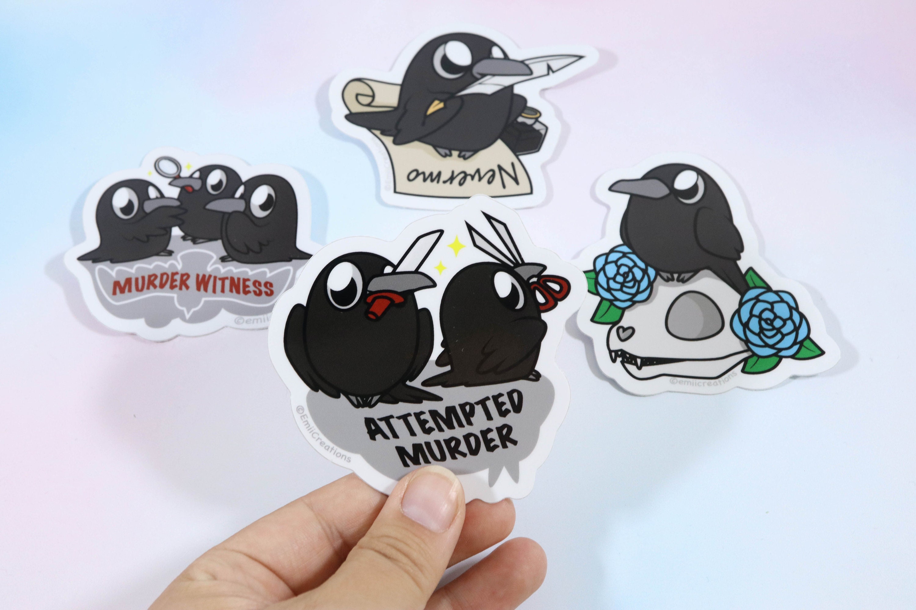 Murder Of Crows 3pcs Support Your Local Murder Crow Stickers ...