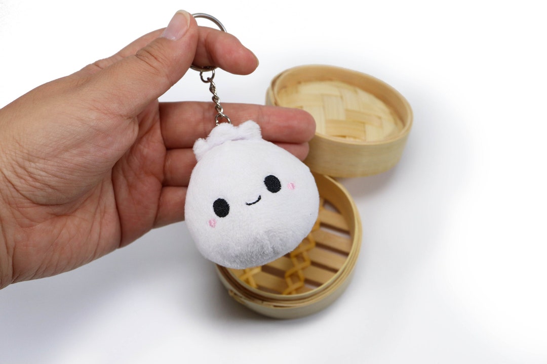 TINY Bao Plush Keychain With Bamboo Steamer Option, Dim Sum Cute Asian ...