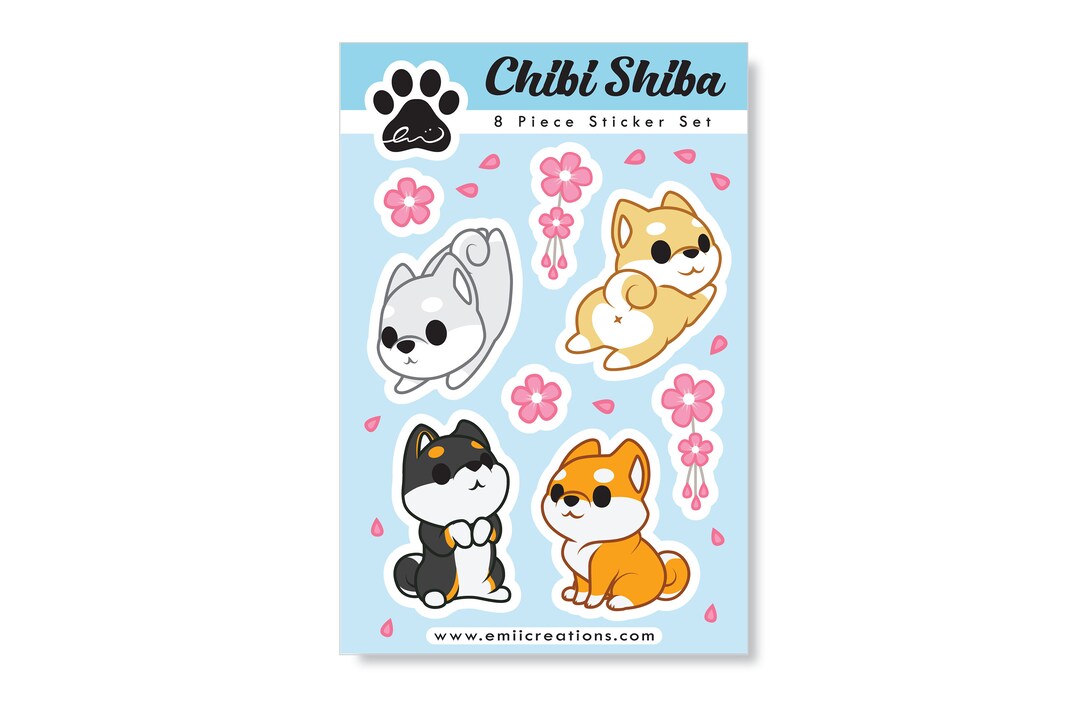 Shiba Inu Sticker Sheet, White, Black, Red Shiba Inu Cute Pet Dog ...