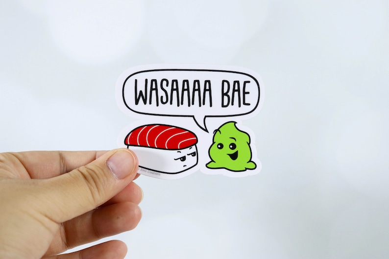 Punny Foodie Sushi Wasabi 3in Vinyl Stickers Funny Pun Cute - Etsy
