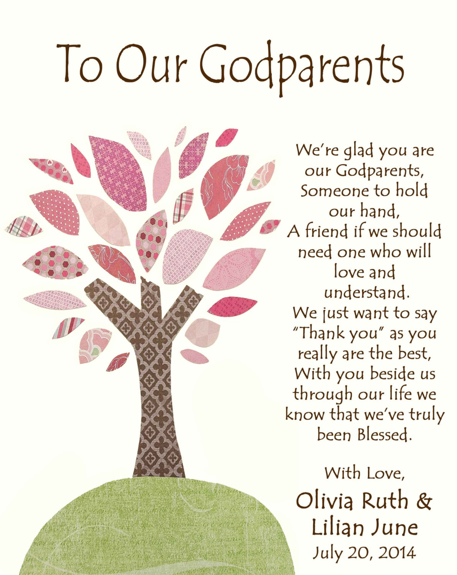 Godparents Gift Personalized Gift for Godmother and Godfather Gift From ...