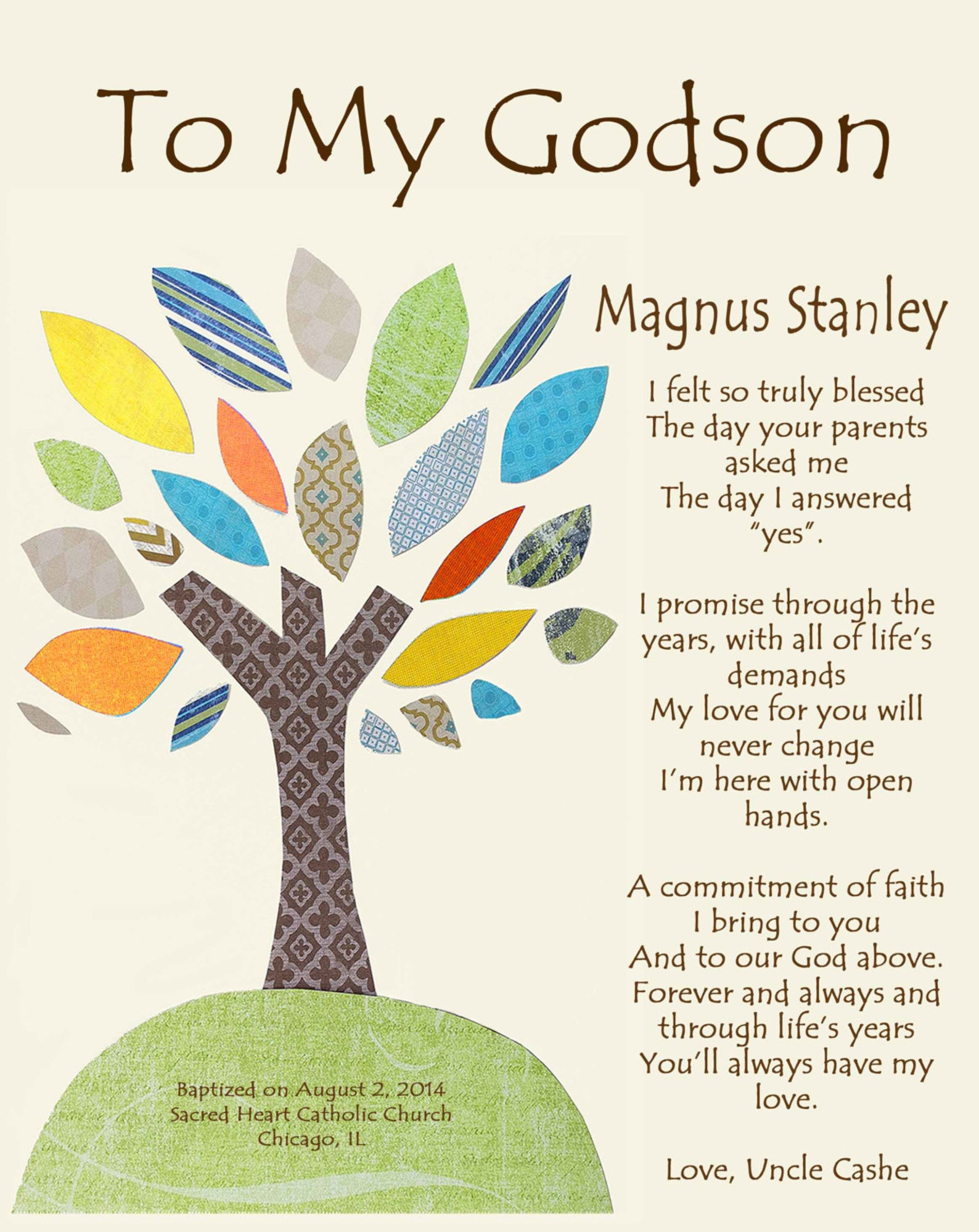 Godson Gift Gift for Godson Personalized Gift for Godson - Etsy