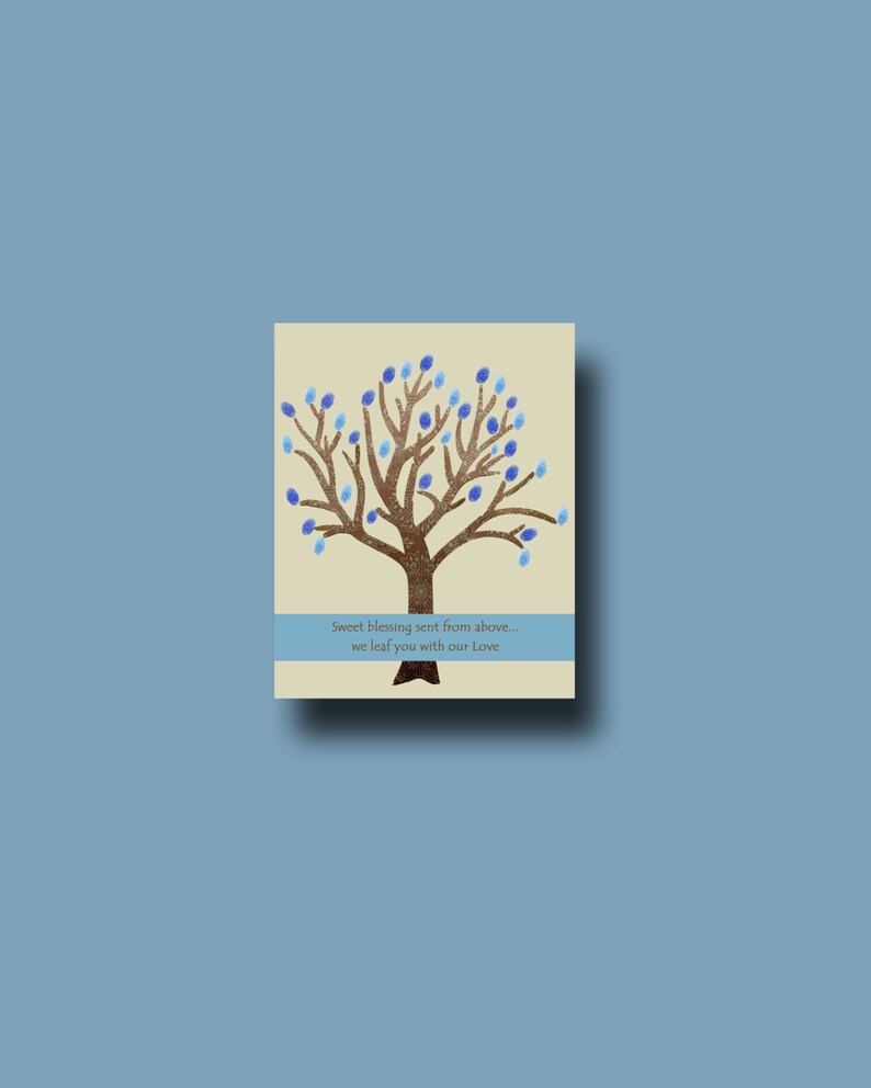 Baby Shower Thumbprint Tree, Unique Baby Shower Gift, Baby Gift, Baby ...