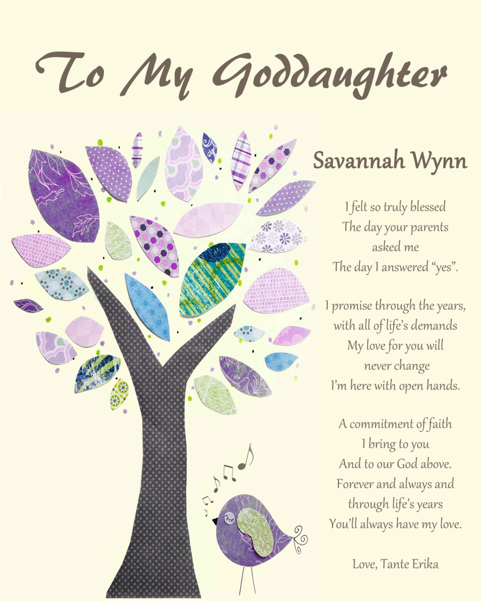 Goddaughter Gift Gift for Goddaughter Personalized Gift - Etsy