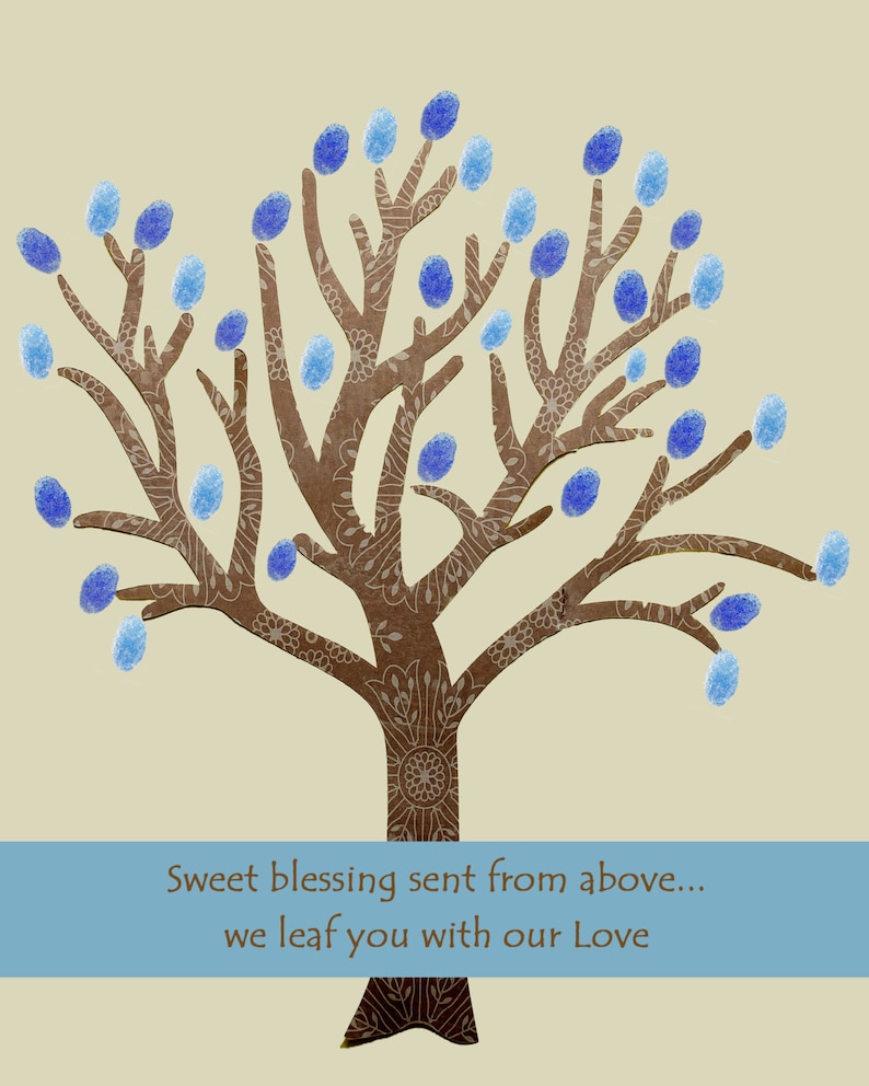 Baby Shower Thumbprint Tree, Unique Baby Shower Gift, Baby Gift, Baby ...