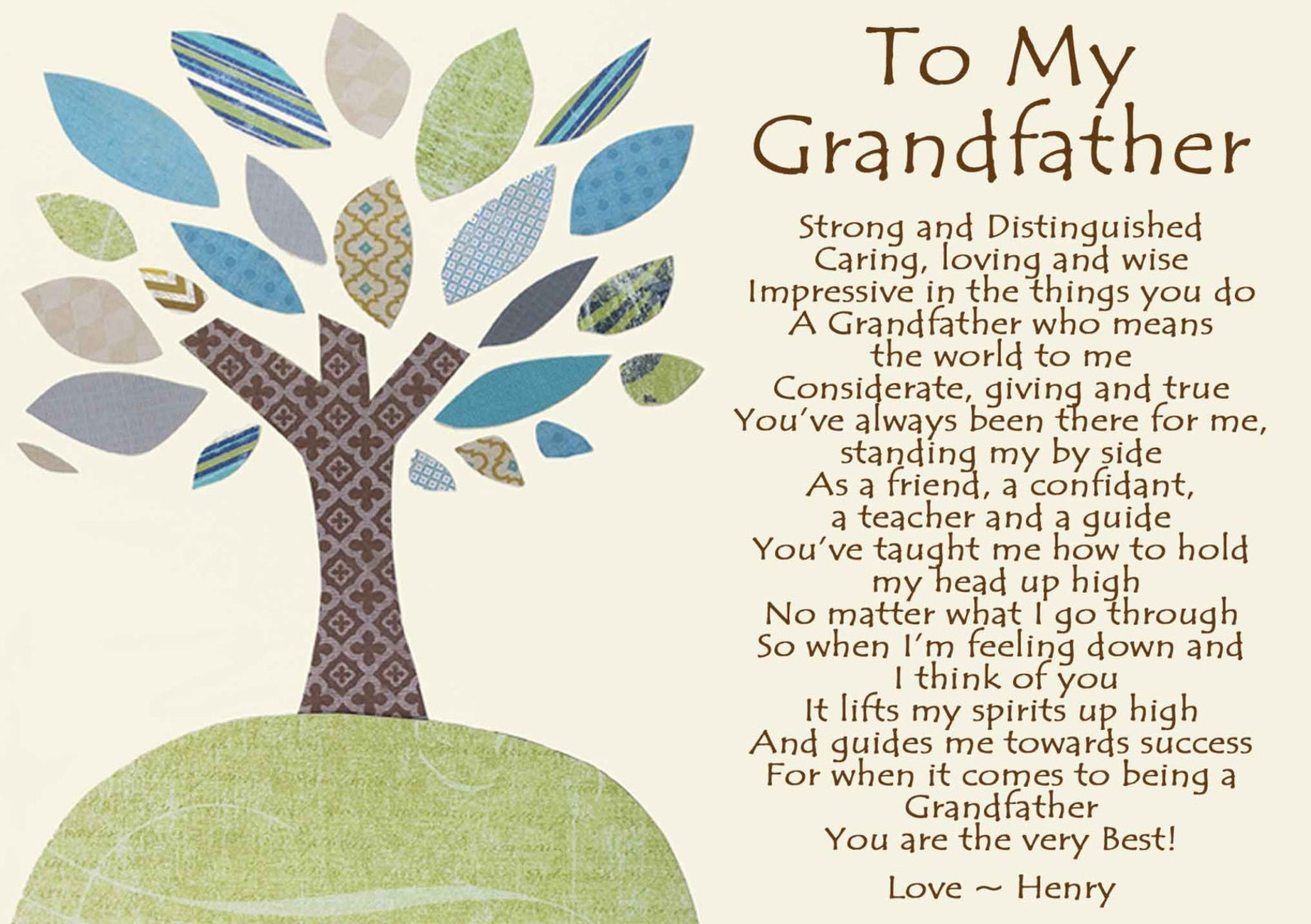 Grandfather Gift - Personalized Gift for Grandfather - Grandpa Gift ...