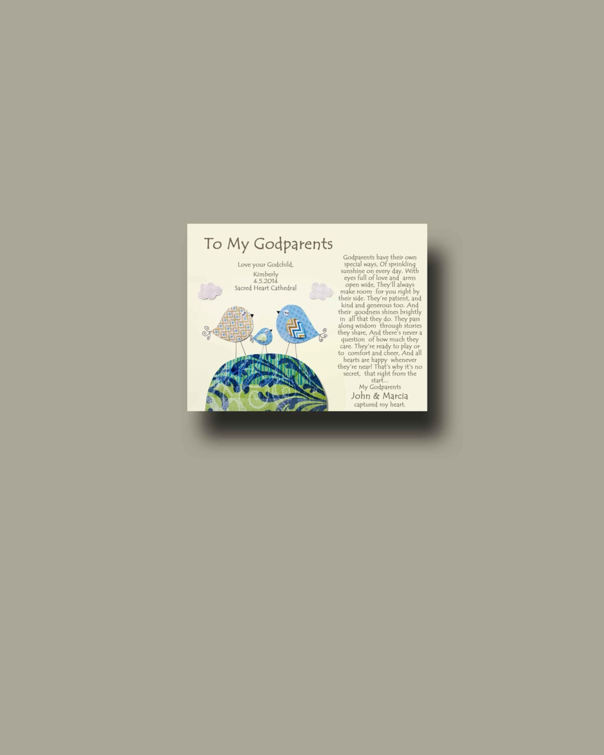 Godparents Gift Personalized Gift for Godmother and - Etsy