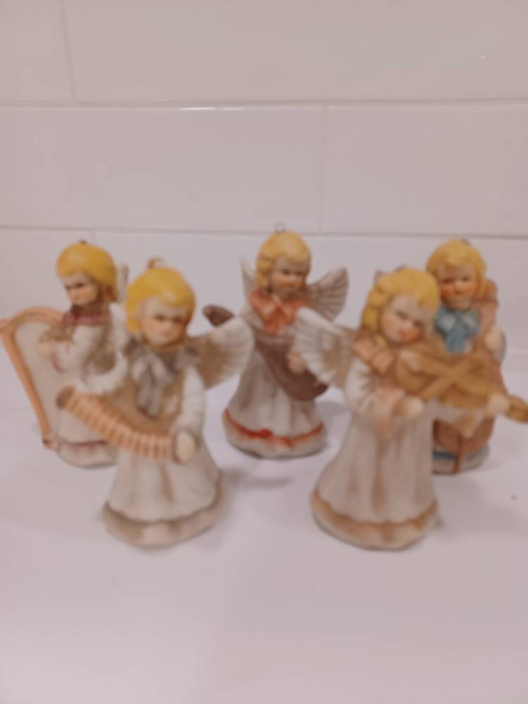 Five Vintage Ceramic Angel Ornaments Playing Instruments - Etsy