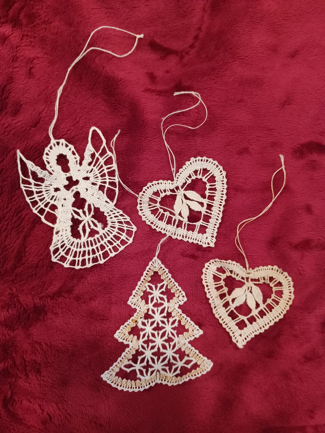 Four Vintage Lace Christmas Tree Ornaments - Etsy