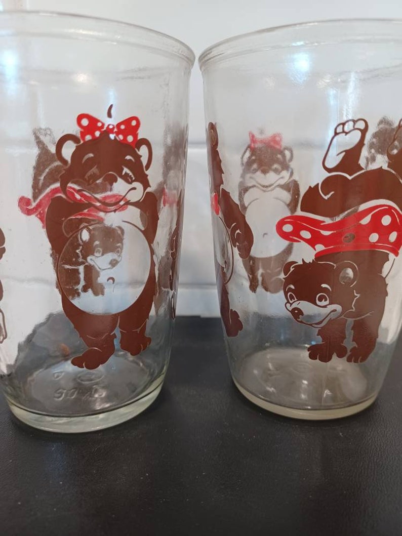 Set of Two Vintage Penn Maid Brown Bear Jelly Glasses - Etsy