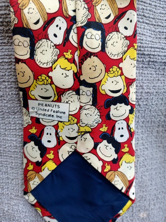 Vintage Peanuts Men's Tie with Snoopy Characters - Gem