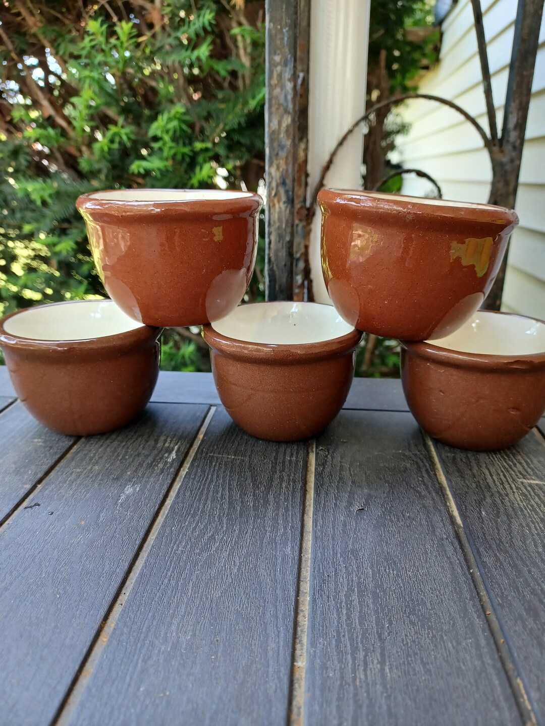 Vintage Stoneware Set of Five Pots - Etsy
