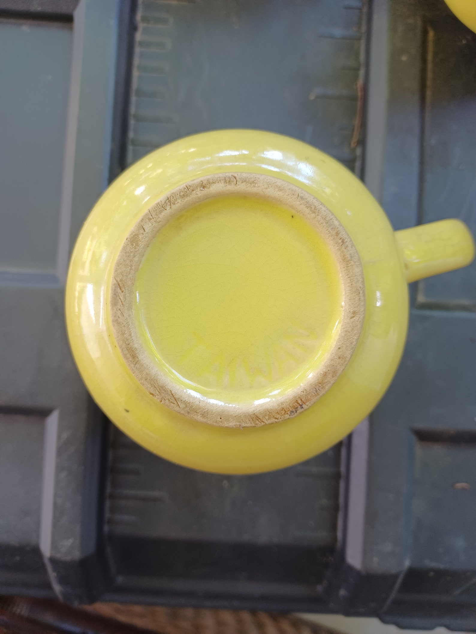 Vintage Drip Glaze Pottery Yellow Mugs From Taiwan - Etsy
