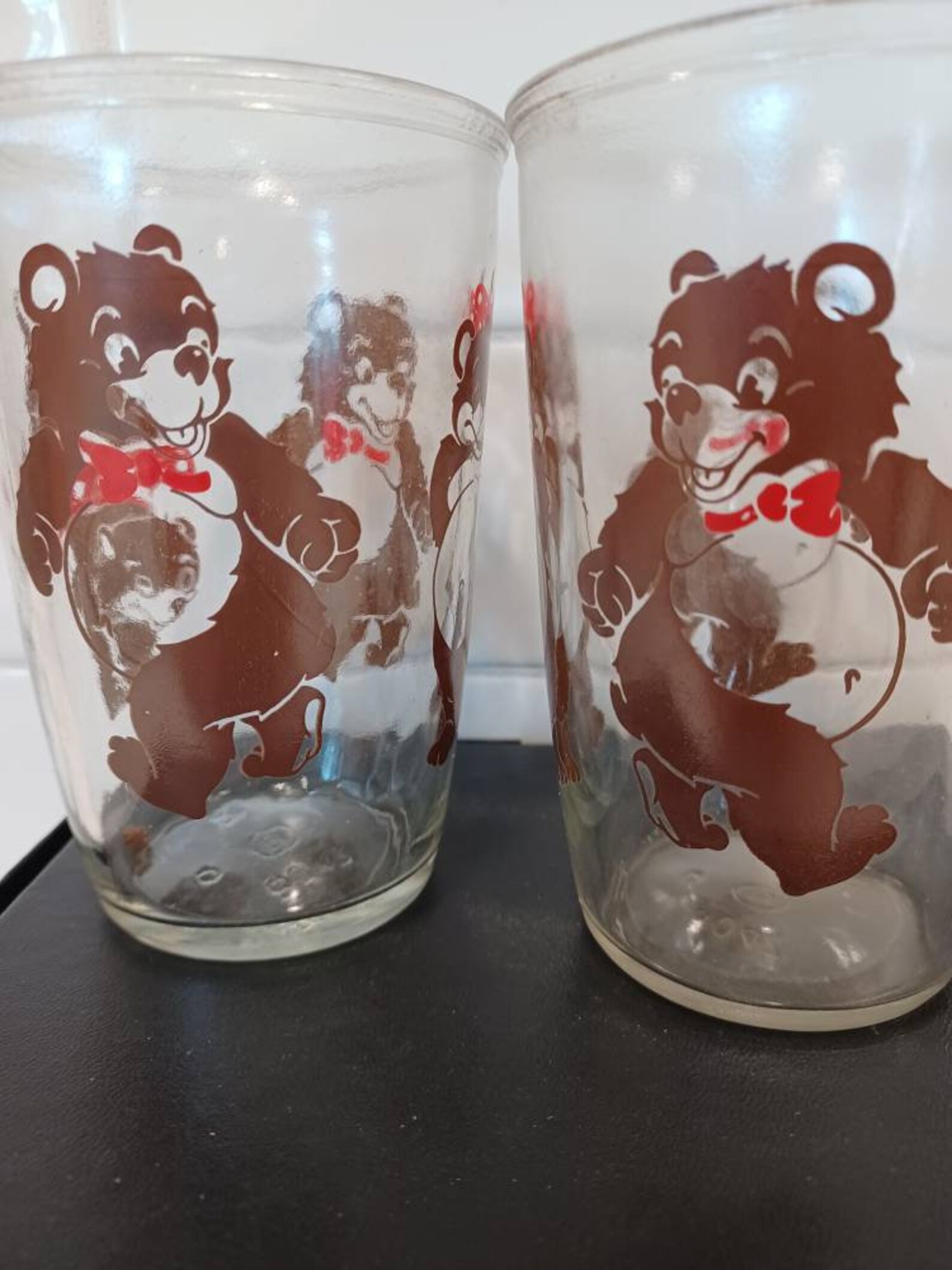 Set of Two Vintage Penn Maid Brown Bear Jelly Glasses - Etsy