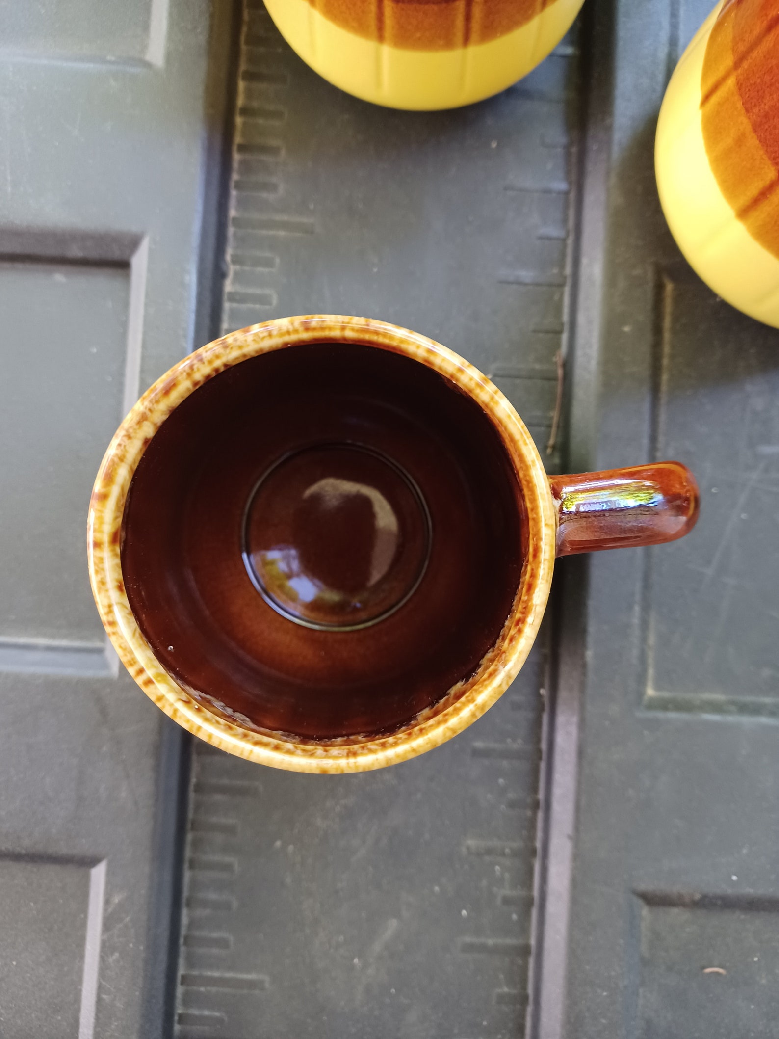 Vintage Drip Glaze Pottery Yellow Mugs From Taiwan - Etsy