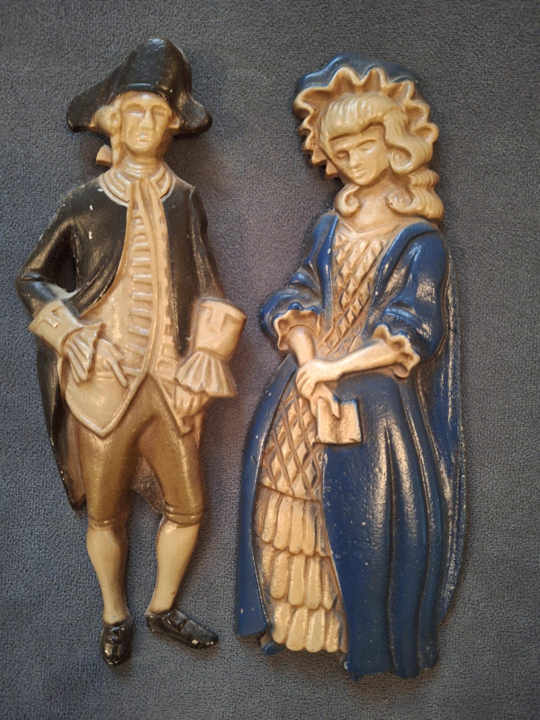 Vintage Cast Iron Sexton USA Colonial Man and Woman - Etsy