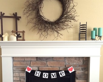 Welcome Home Sign / Garland / Banner / Photo Prop / Fireplace | Etsy