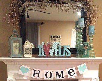 Welcome Home Sign / Garland / Banner / Photo Prop / Fireplace | Etsy