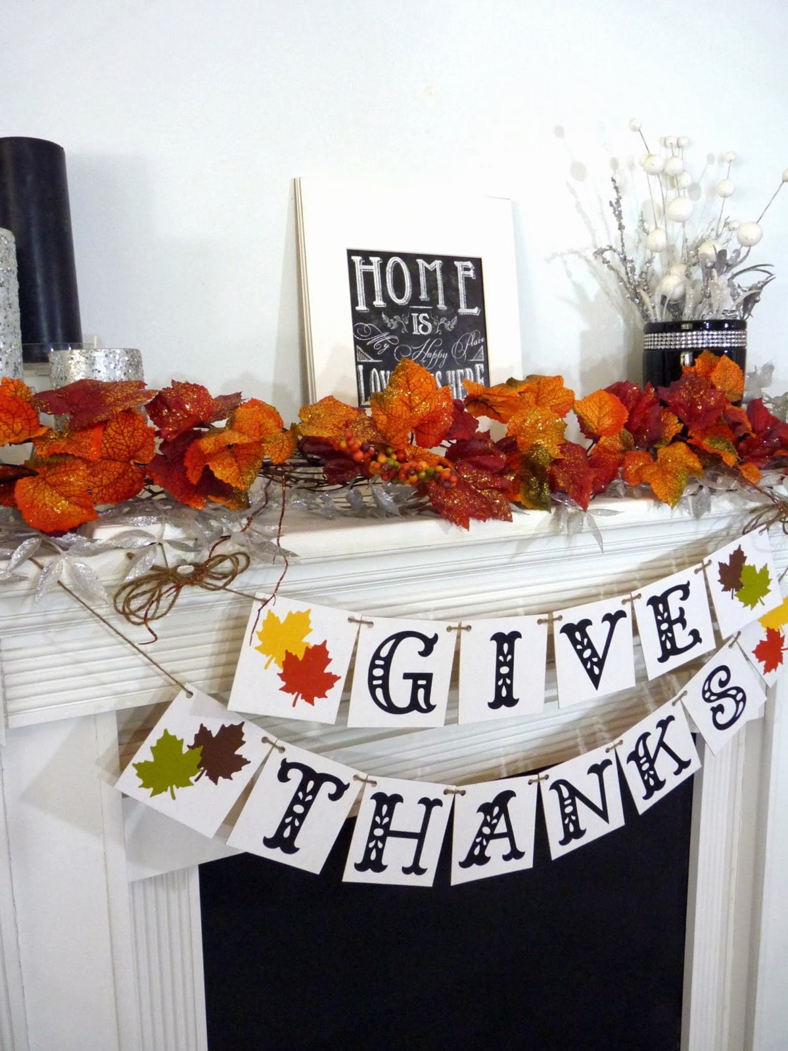 Thanksgiving Decorations Banner Give Thanks Banner - Etsy