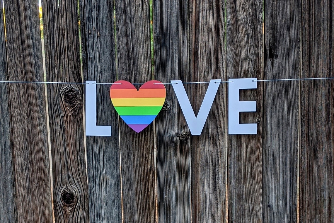Rainbow Pride Love Banner LGBTQ Rainbow Party Decor Pride - Etsy