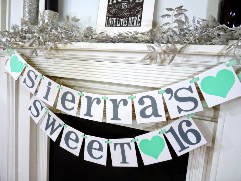 SWEET 16 BANNER Sign Custom Name Personalized Sweet 16 - Etsy