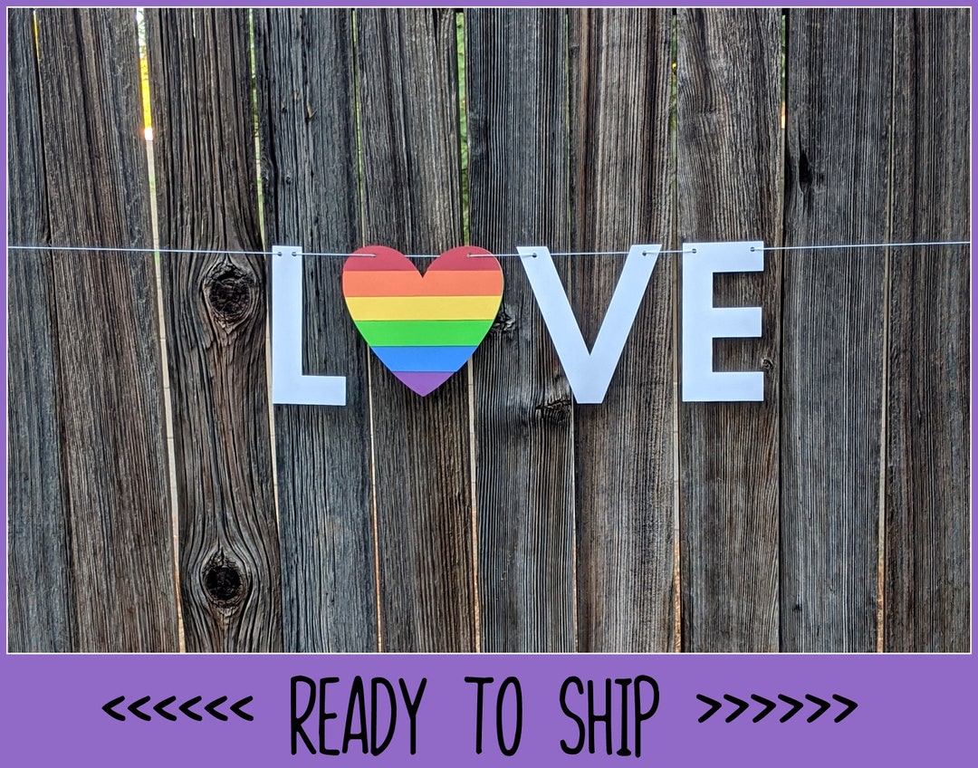 Rainbow Pride Love Banner ∙ LGBTQ Rainbow Party Decor ∙ Pride Garland ∙ ...