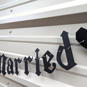 Just Married Banner - Gothic Letters - Emo Banner Sign - Old English ...