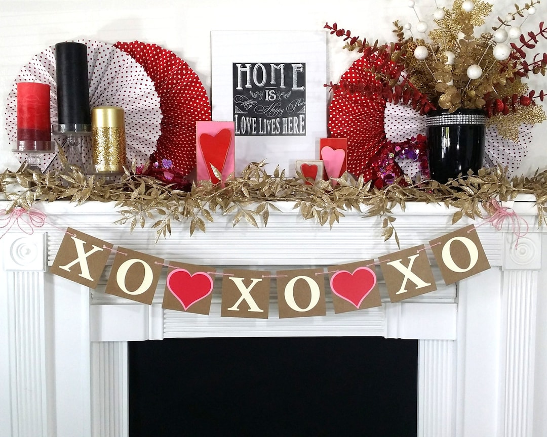 Valentine's Decoration Banner / XO XO XO Decor / Valentine Banner ...