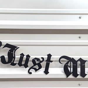 Just Married Banner - Gothic Letters - Emo Banner Sign - Old English ...