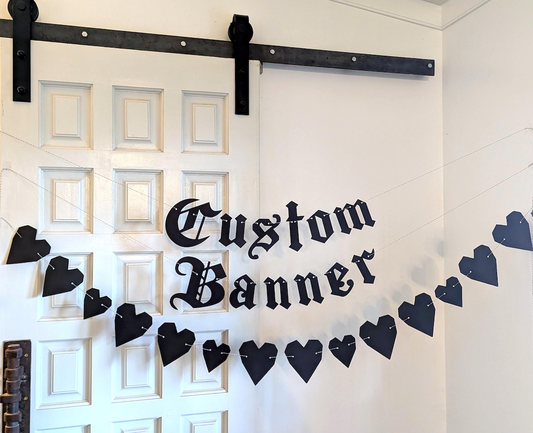 Custom Goth Banner - Blackletter, Old English - Personalized & Pre ...
