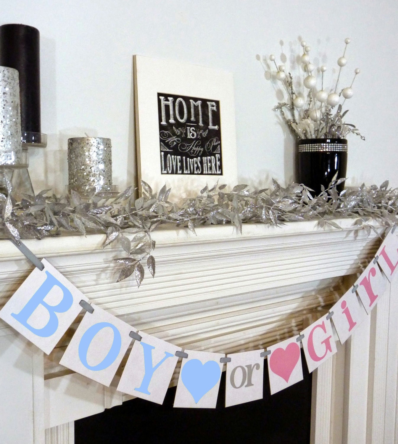 Boy or Girl Banner / Gender Reveal Party Decoration / Baby - Etsy