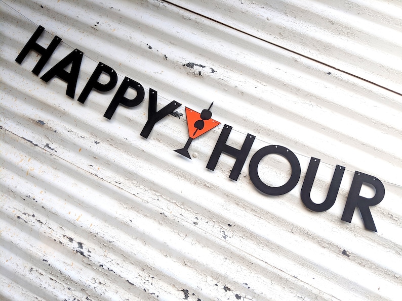 Happy Hour Banner Happy Hour Party Banner Virtual Party - Etsy