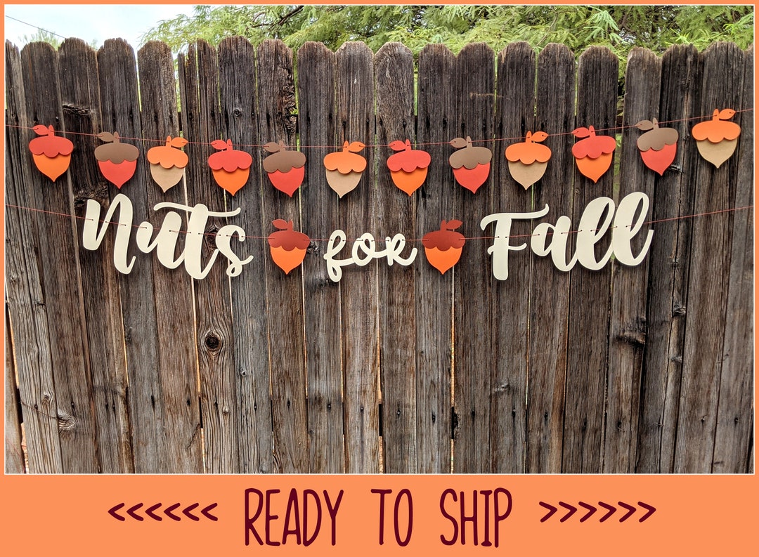 Fall Acorn Decorations Banner ∙ Fall + Leaves Banner ∙ Thanksgiving ...