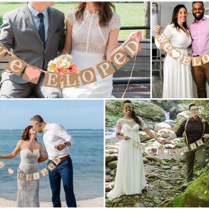 We Eloped Banner - Just Married Banner - Wedding Garland - Rustic ...