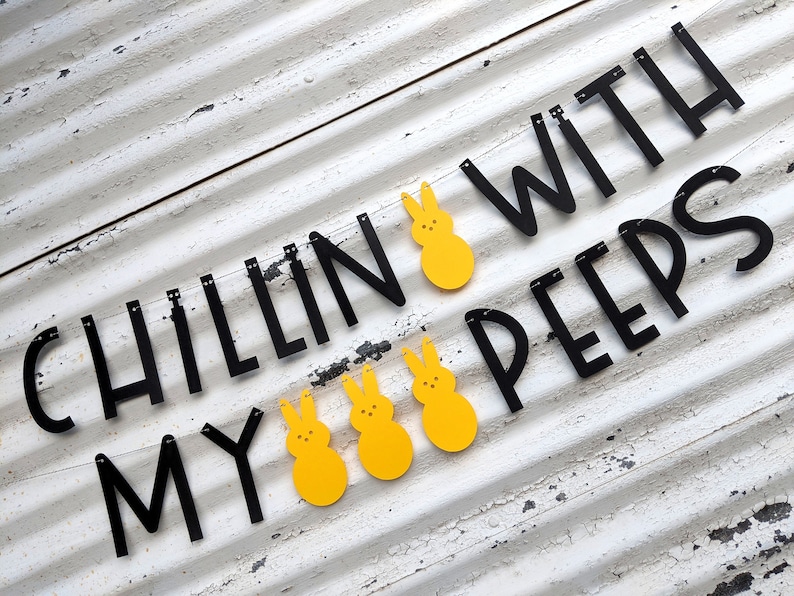 Happy Easter Banner ∙ Chillin With My PEEPS Banner ∙ Happy Easter ...