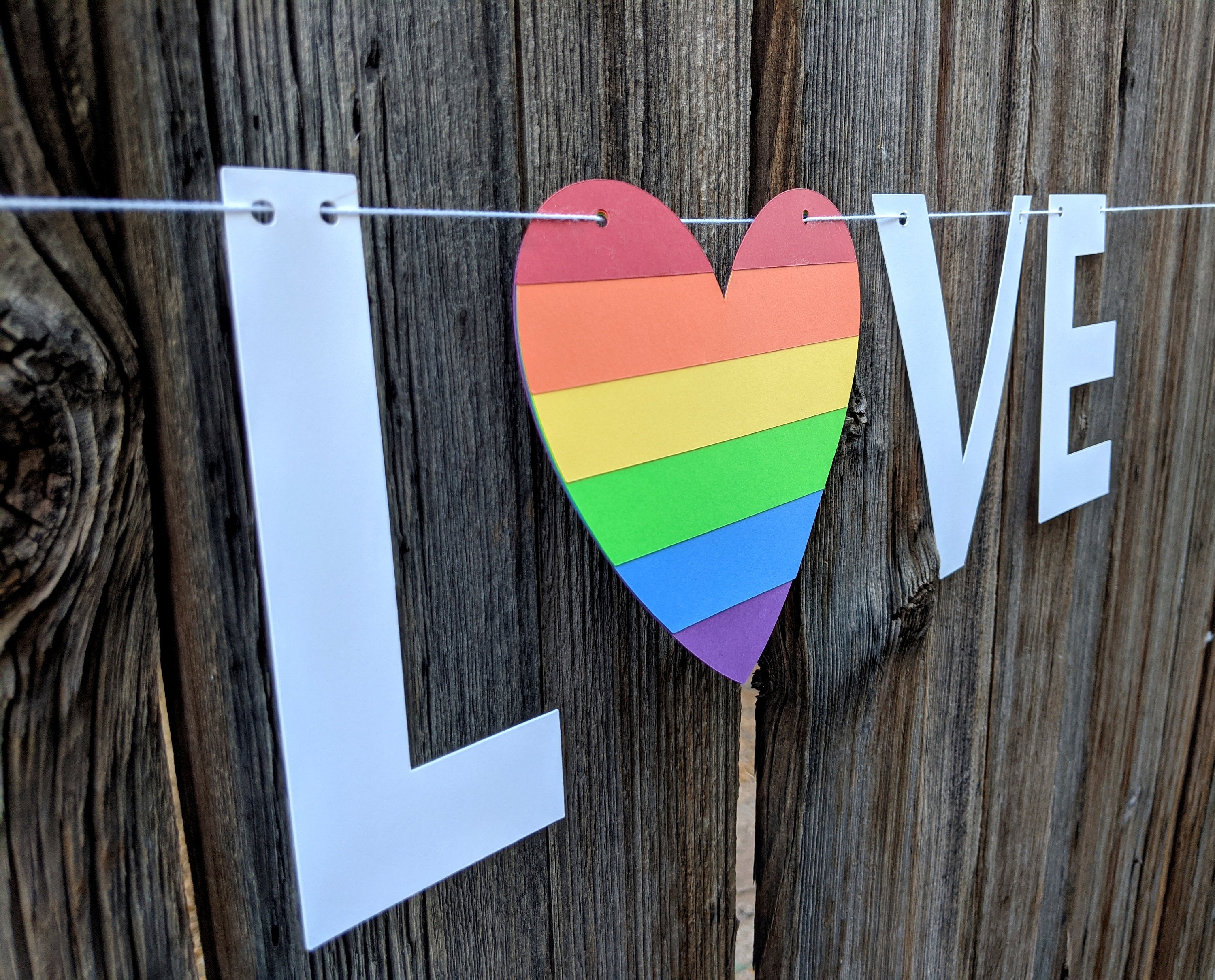 Rainbow Pride Love Banner LGBTQ Rainbow Party Decor Pride - Etsy
