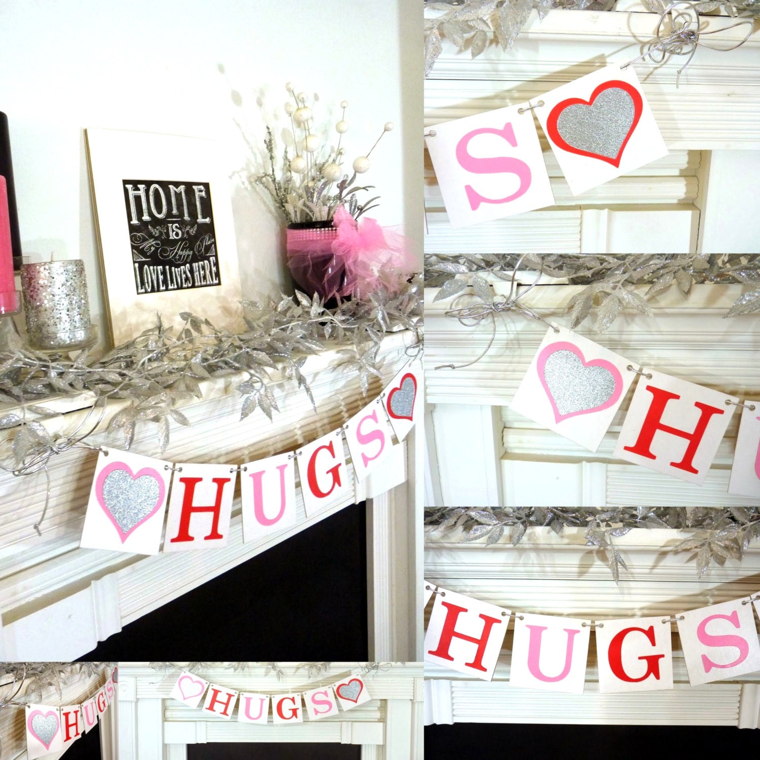 Valentine's Decoration Banner / HUGS / Valentine Banner / | Etsy