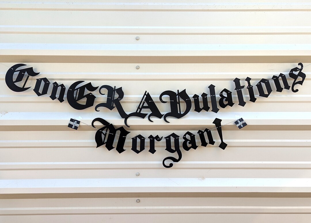 Congradulations Name Party Banner / 2024 Graduation / Emo Goth ...