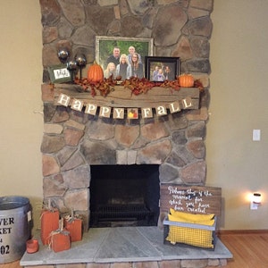Fall Decorations Banner - Happy Fall Sign- Thanksgiving Decorations ...