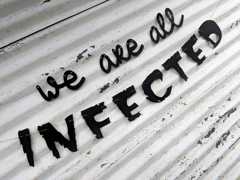 Zombies Banner ∙ We Are All INFECTED ∙ Walking Dead ∙ Halloween Decor ∙ ...