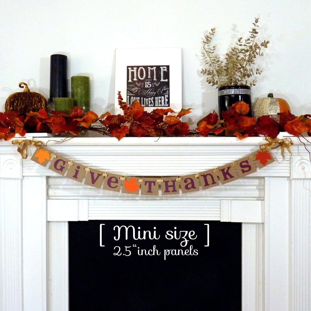 Thanksgiving Decorations Banner Give Thanks Sign Thanksgiving ...