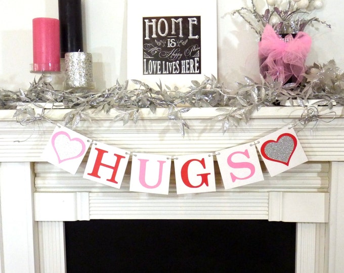 Valentine's Decoration Banner / HUGS / Valentine Banner / Valentine's ...