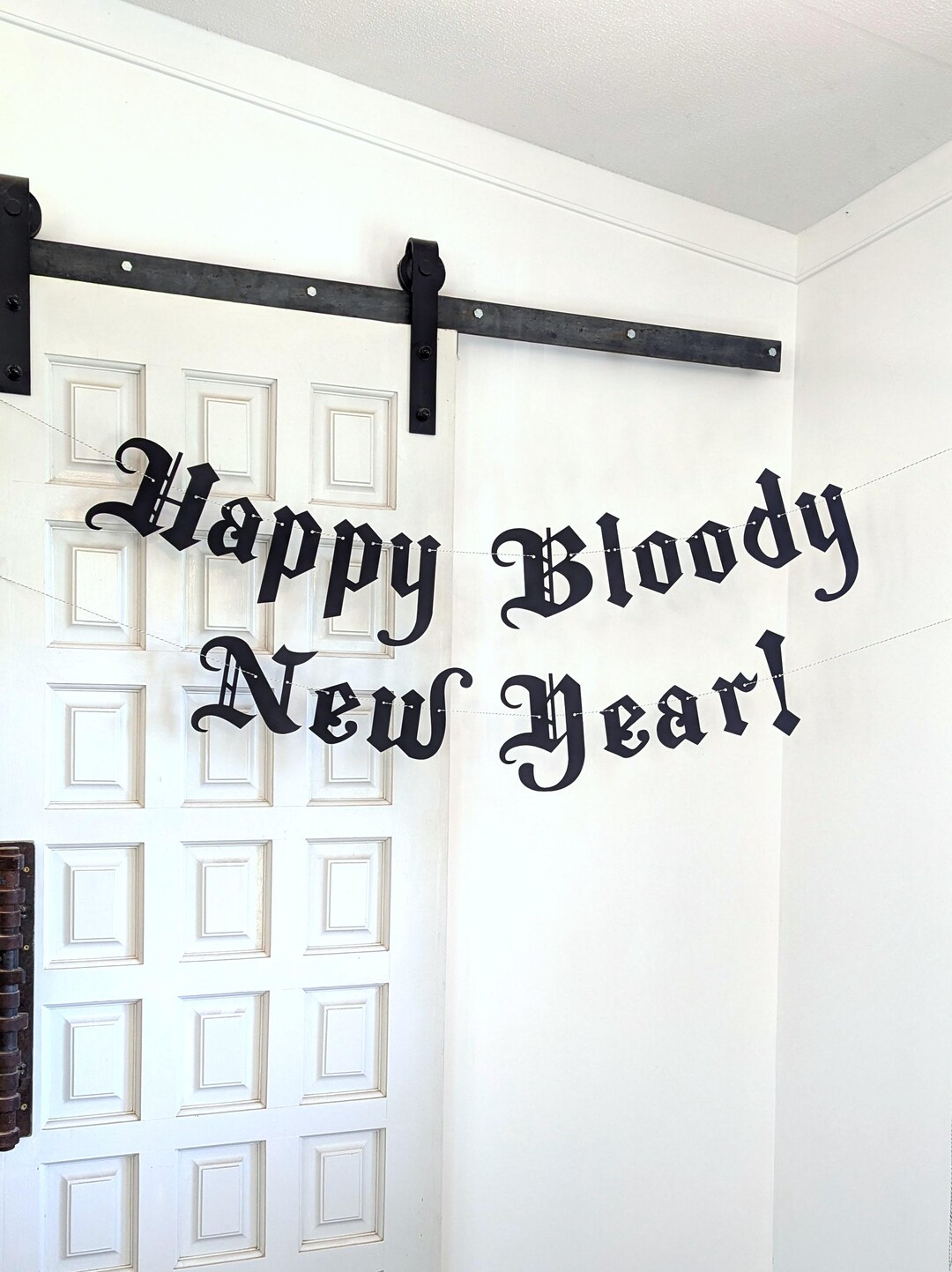 Happy Bloody New Year - Gothic New Years - Emo New Years Banner Decor ...