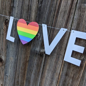 Rainbow Pride Love Banner ∙ LGBTQ Rainbow Party Decor ∙ Pride Garland ∙ ...