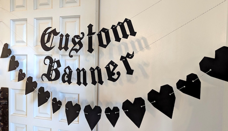 Custom Goth Banner - Blackletter, Old English - Personalized & Pre ...