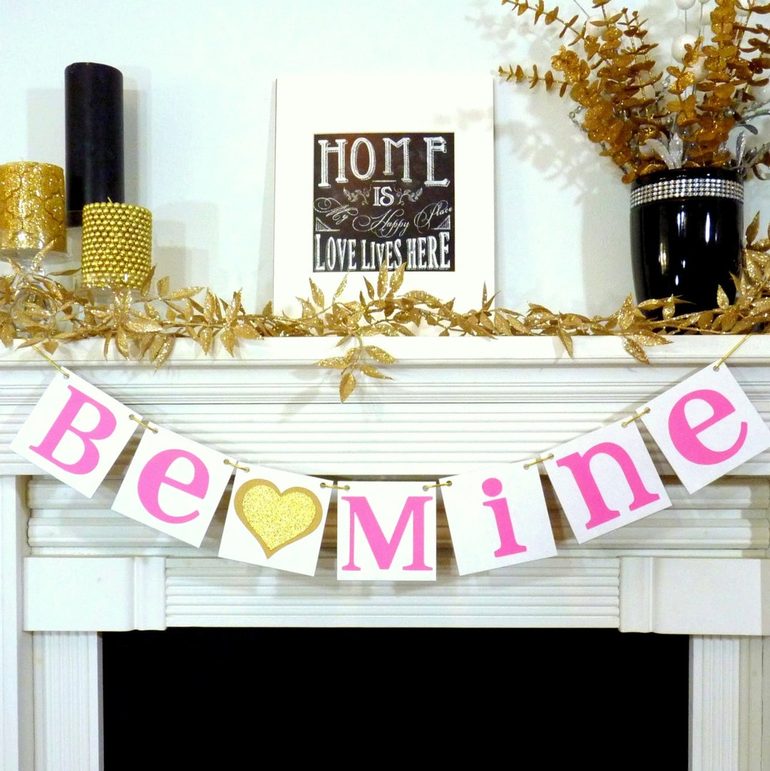 Valentine's Decoration Banner / Be Mine / Valentine Banner / Valentine ...