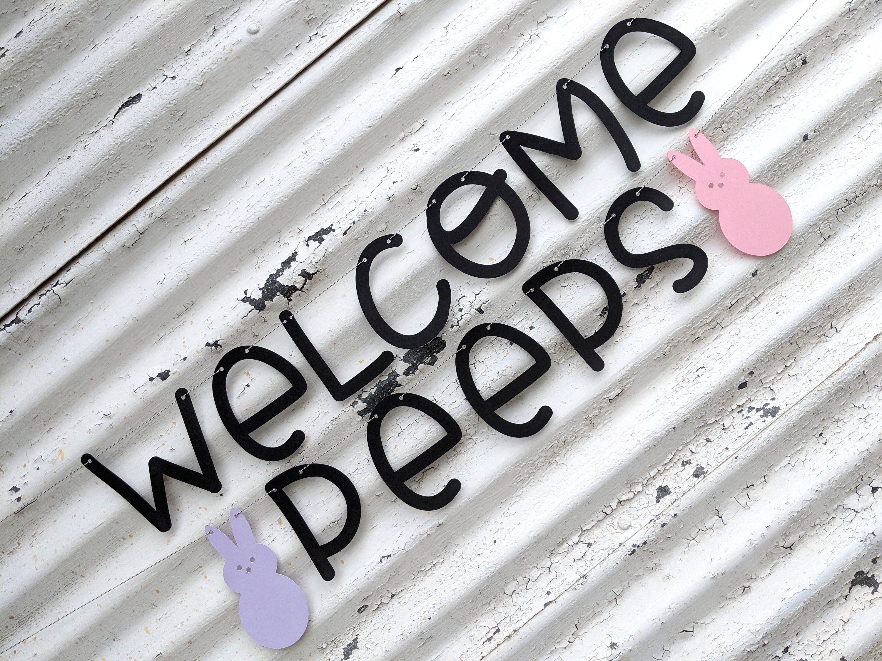 Happy Easter Banner WELCOME PEEPS Banner Happy Easter - Etsy