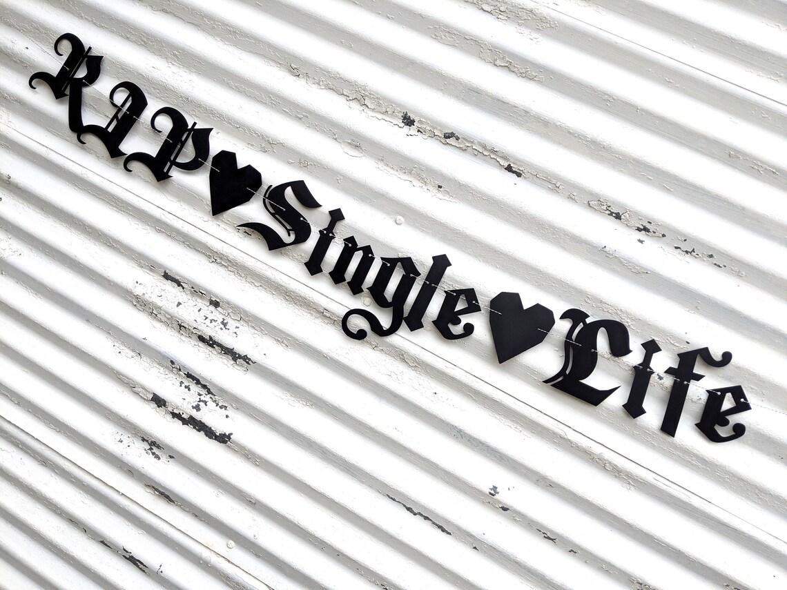 RIP Single Life Banner ∙ Bride to Be Banner ∙ Goth Bridal Shower ∙ ...